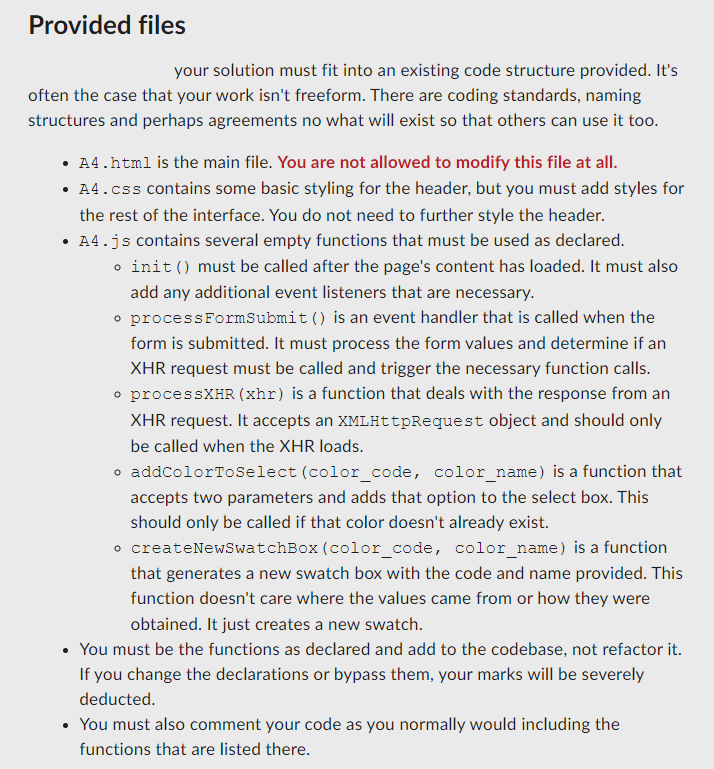 Solved Interaction Explanation Create a page that uses XHR | Chegg.com