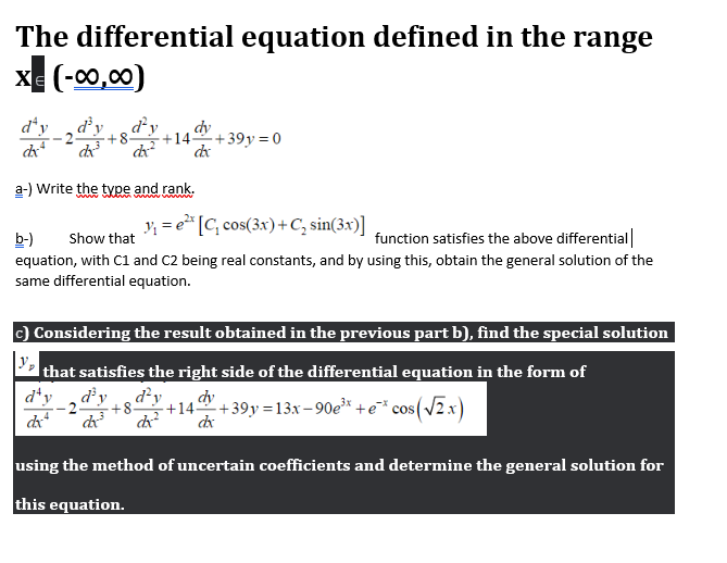 Solved The differential equation defined in the range XC | Chegg.com