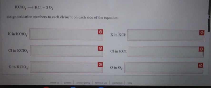 Solved KCIO, -KCI +20, assign oxidation numbers to each | Chegg.com