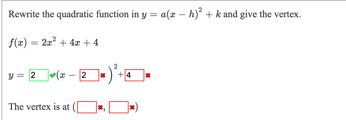 Solved Rewrite the quadratic function in y=a(x−h)2+k and | Chegg.com