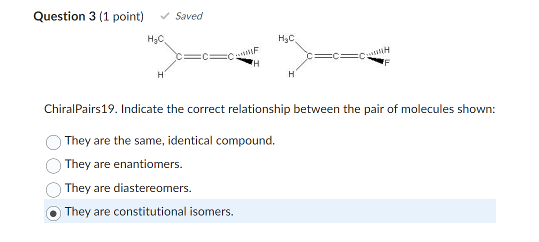 Solved ChiralPairs19. Indicate the correct relationship | Chegg.com