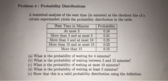 Solved Problem 4 : Probability Distributions A statistical | Chegg.com