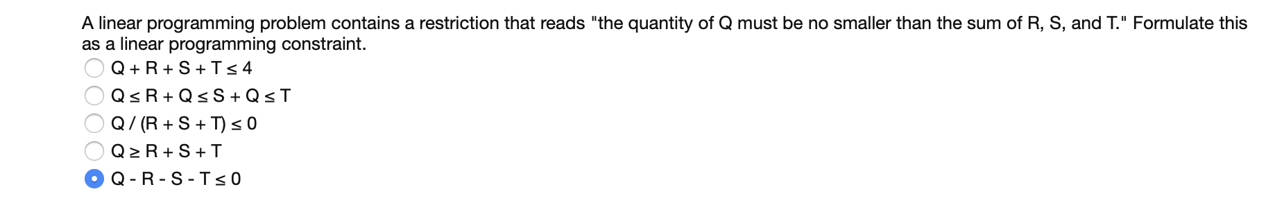 Solved A linear programming problem contains a restriction | Chegg.com