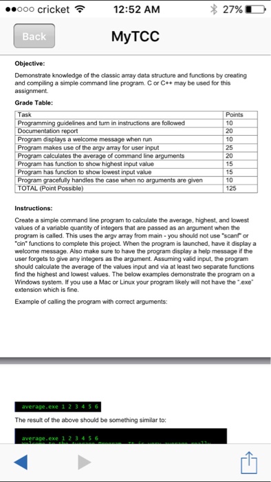 Solved ..ooo Cricket令 12:52 AM 27% Back MyTCC Objective: | Chegg.com