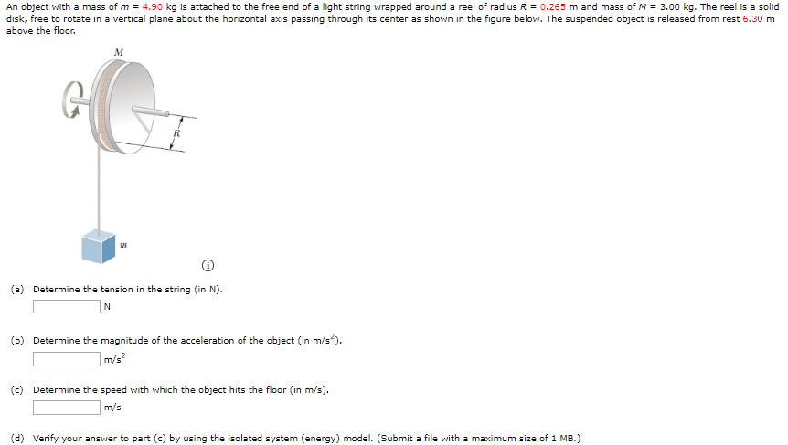 Solved An Object With A Mass Of M 4 90 Kg Is Attached To
