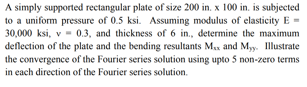 Solved = A simply supported rectangular plate of size 200 | Chegg.com