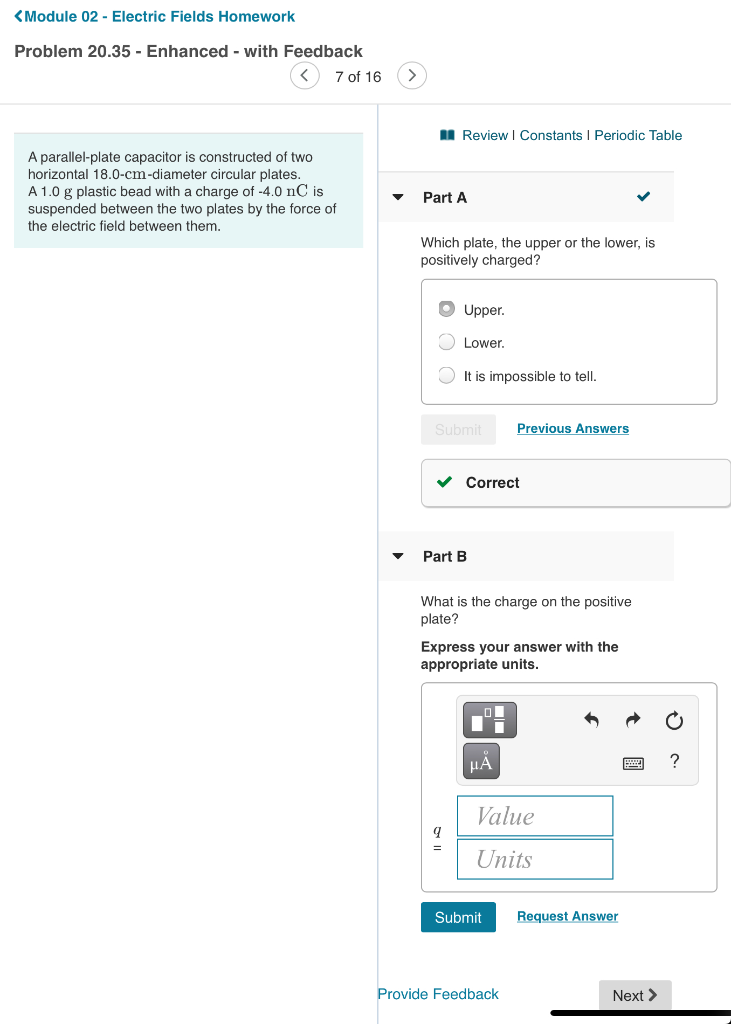 Solved Review | Constants Periodic Table A parallel-plate | Chegg.com