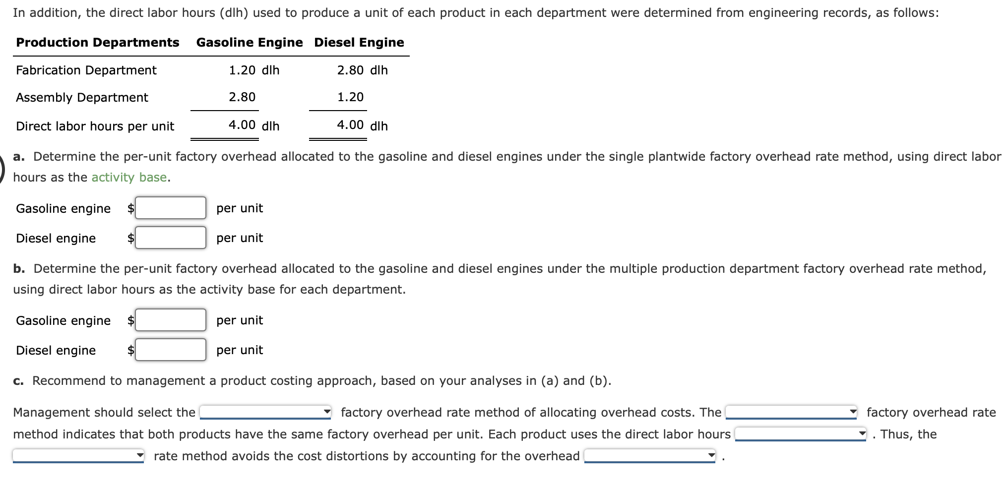 Solved Single Plantwide and Multiple Production Department | Chegg.com