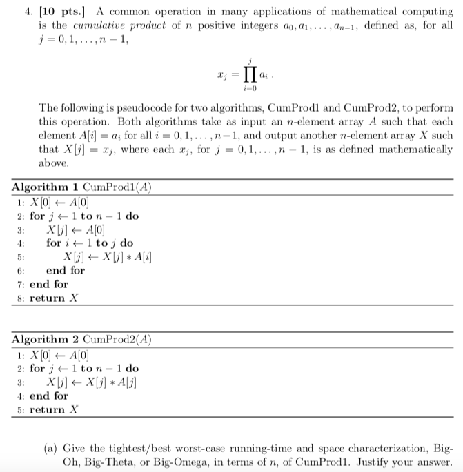 Solved 4. [10 pts.] A common operation in many applications | Chegg.com