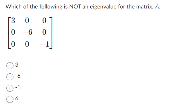 Solved Which of the following is NOT an eigenvalue for the | Chegg.com