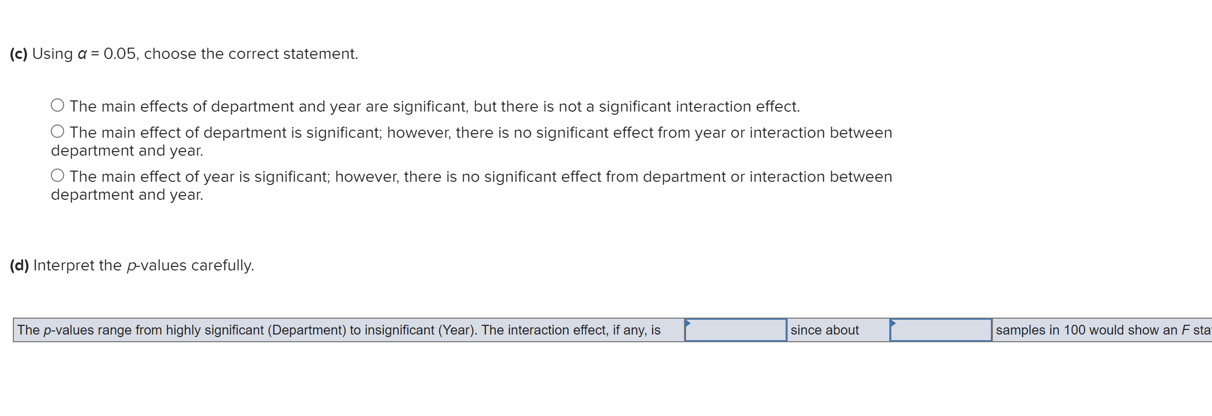 Solved (a-3) Choose the correct interaction-effect | Chegg.com