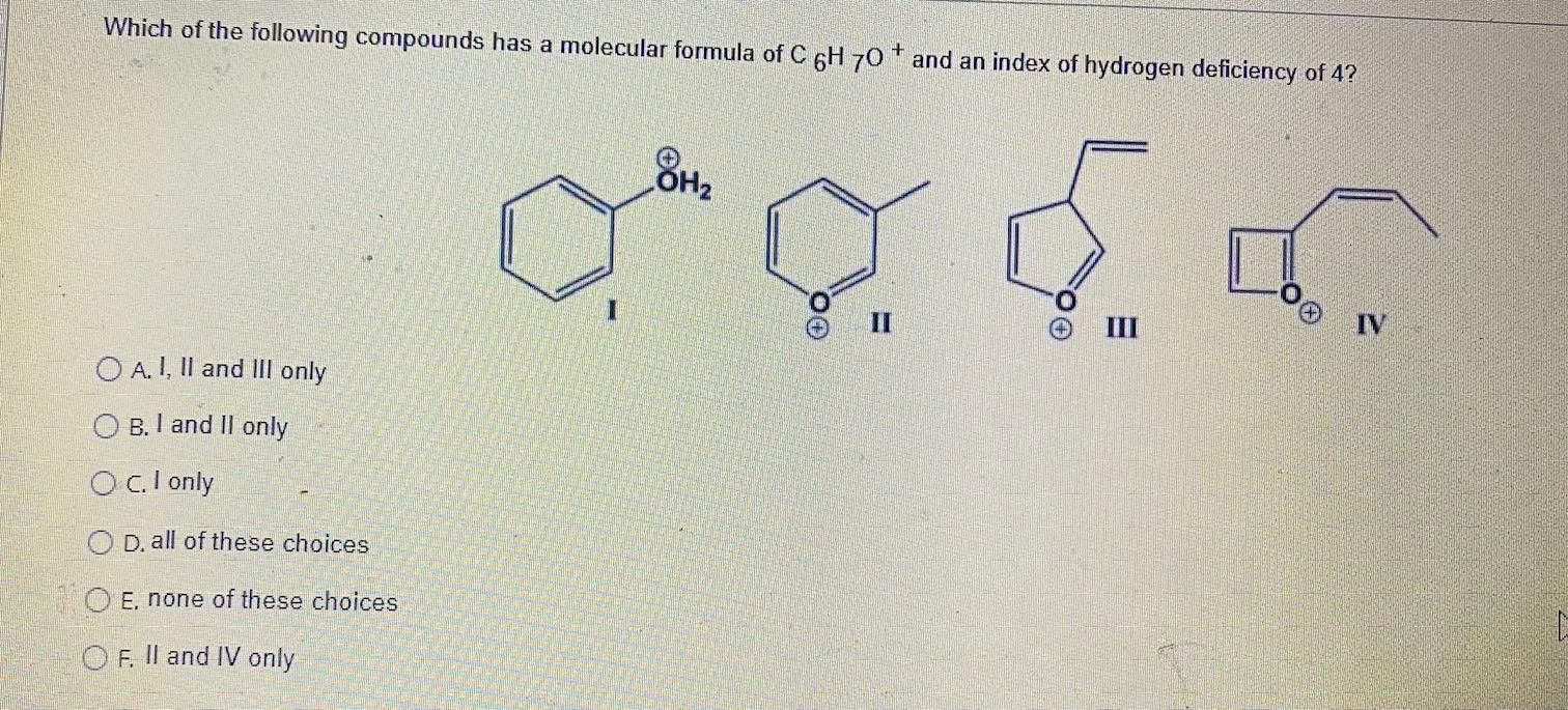 Solved Which of the following compounds has a molecular | Chegg.com