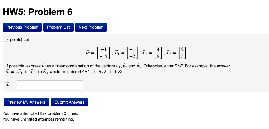 Solved HW5: Problem 2 Previous Problem Problem List Next | Chegg.com