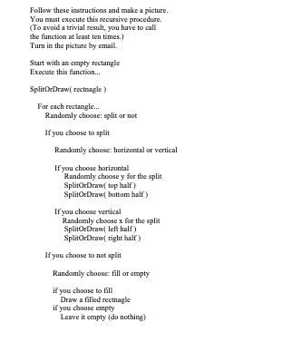 Solved Follow these instructions and make a picture. You | Chegg.com