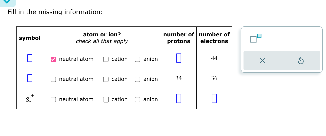 Solved Fill in the missing information: | Chegg.com