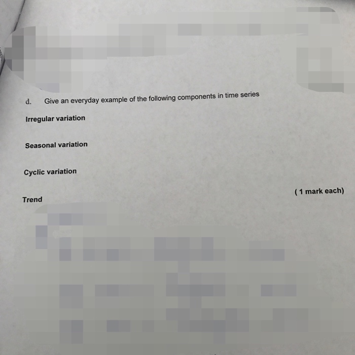 Solved Give an everyday example of the following components | Chegg.com