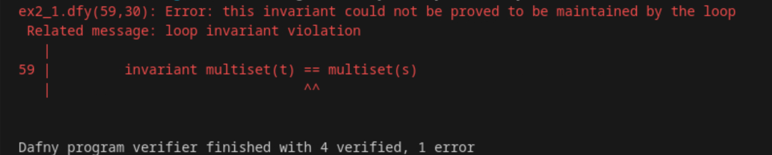 Solved by an EXPERT The dafny program below keeps outputting the error | Chegg.com