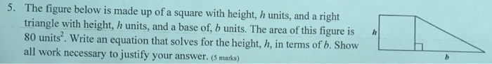 Solved The figure below is made up of a square with height, | Chegg.com