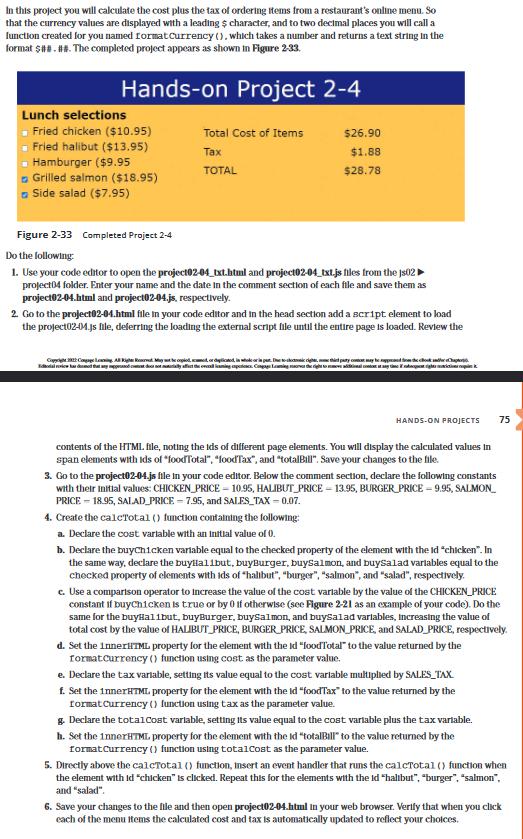 Solved In this project you will calculate the cost plus the | Chegg.com