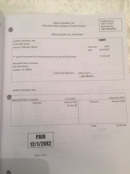 Alpine Cupcakes, Inc Audit Case Assignments 3. Based | Chegg.com