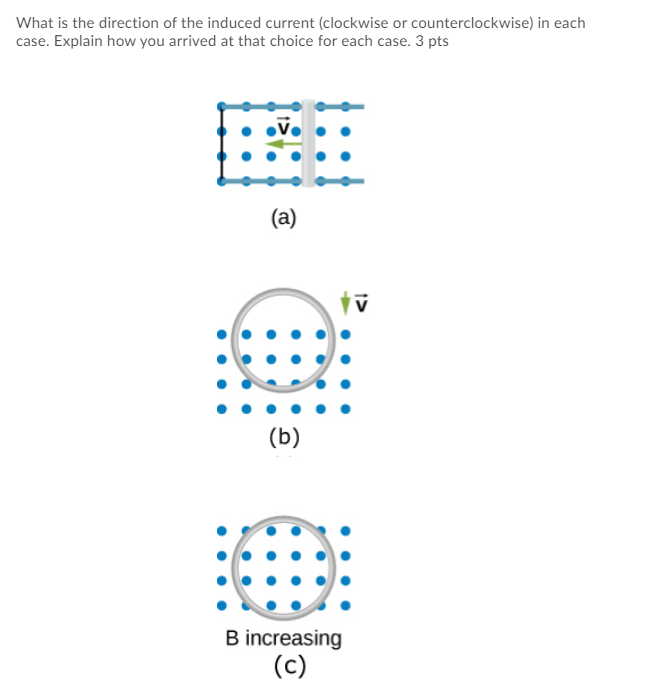 Solved What is the direction of the induced current | Chegg.com