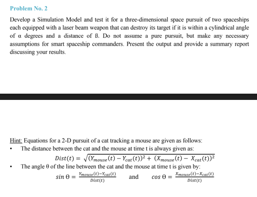 Solved Problem No. 2 Develop a Simulation Model and test it | Chegg.com
