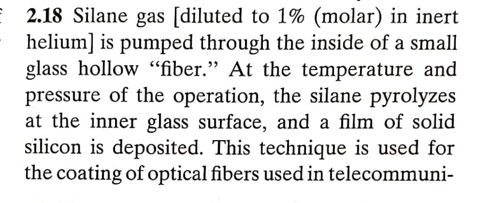 2.18 Silane gas [diluted to 1% (molar) in inert | Chegg.com