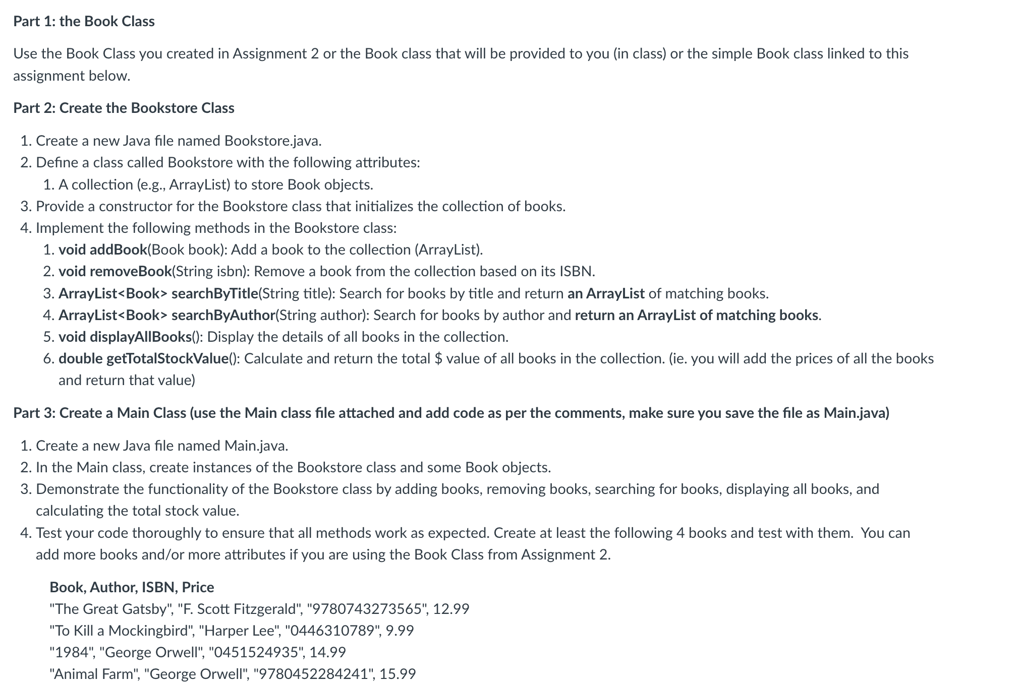 Solved Part 1: the Book Class Use the Book Class you created | Chegg.com