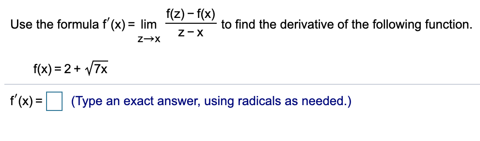 Solved Find the value of the derivative. 히 dy dx X = - ify = | Chegg.com