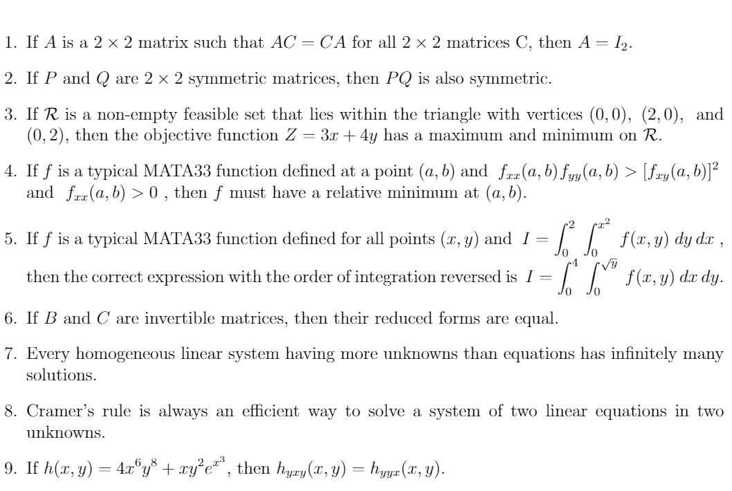 Solved 1. If A is a 2 x 2 matrix such that AC = CA for all 2 | Chegg.com