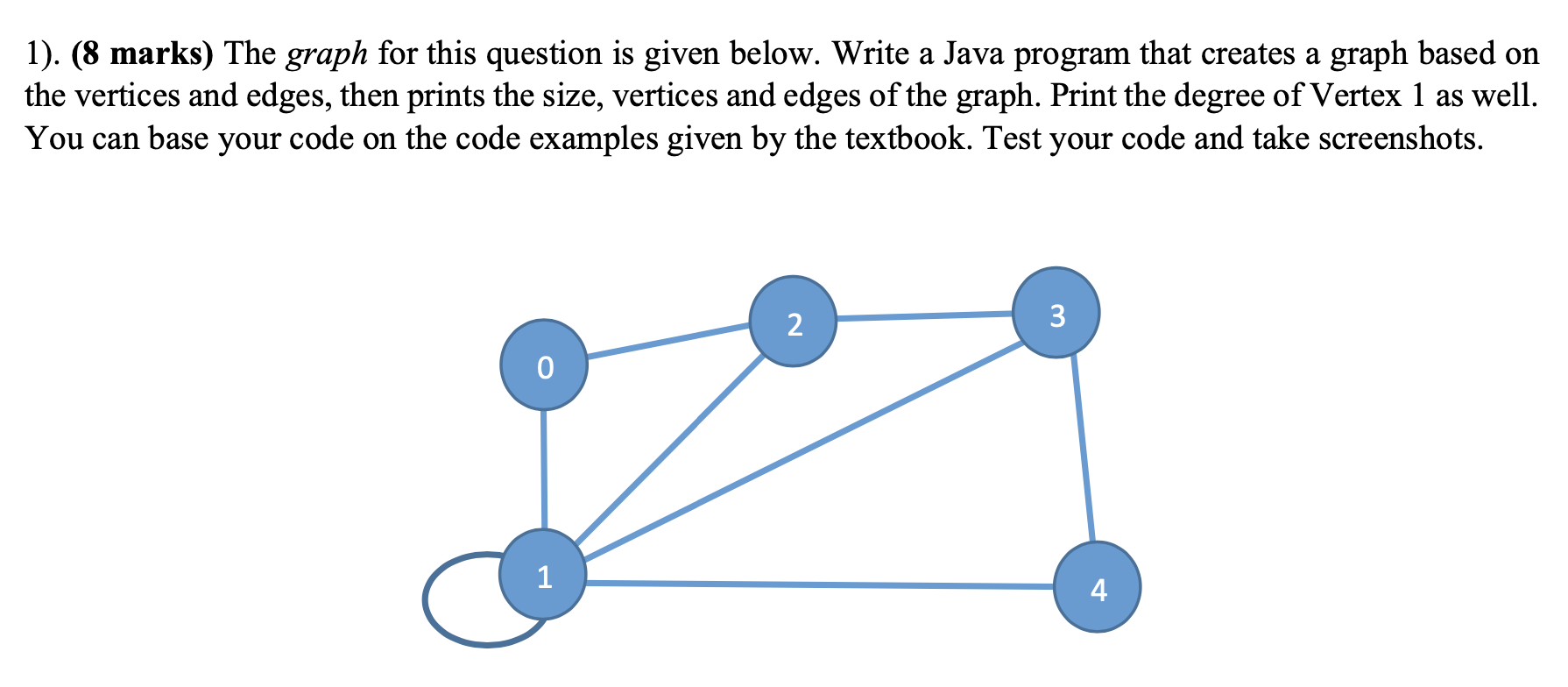Solved 1). (8 marks) The graph for this question is given | Chegg.com