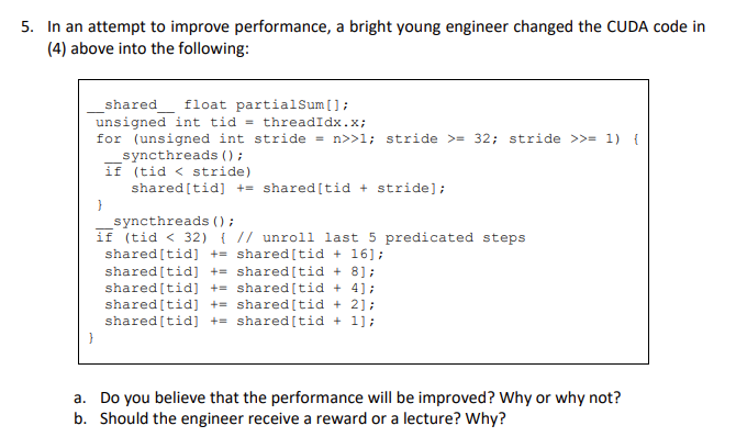 1. Consider the following kernels: shared float | Chegg.com