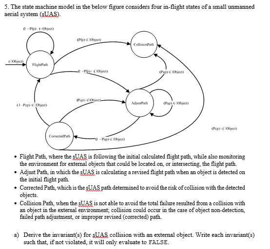 5. The state machine model in the below figure | Chegg.com