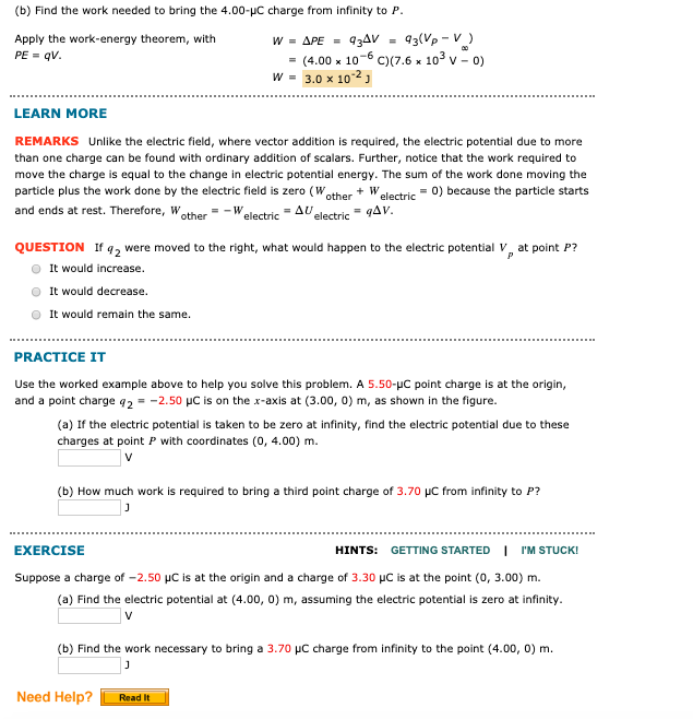Solved EXAMPLE 16.4 Finding the Electric Potential GOAL | Chegg.com