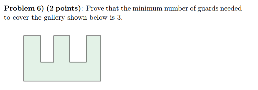 Solved Problem 6) (2 points): Prove that the minimum number | Chegg.com