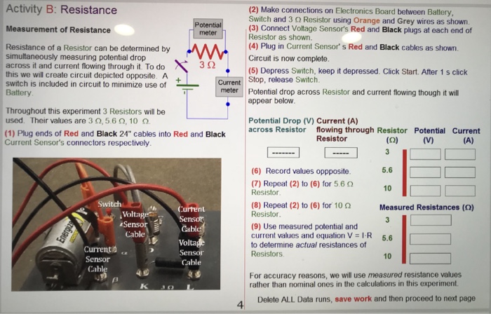Solved Activity B: Resistance (2) Make connections on | Chegg.com