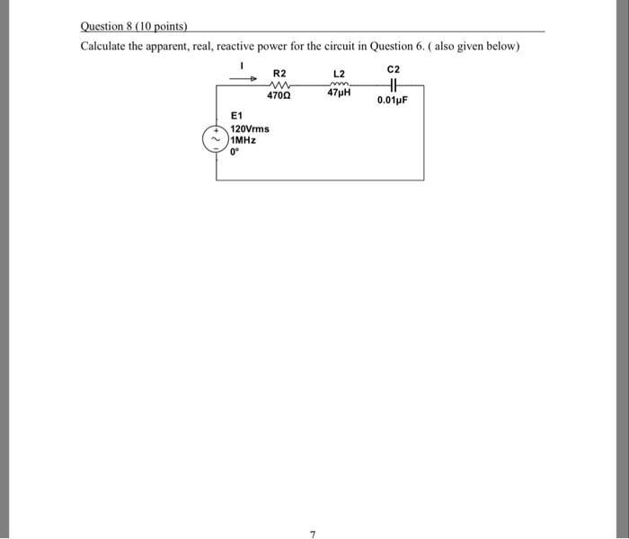 Solved Question 8 (10 points) Calculate the apparent, real, | Chegg.com
