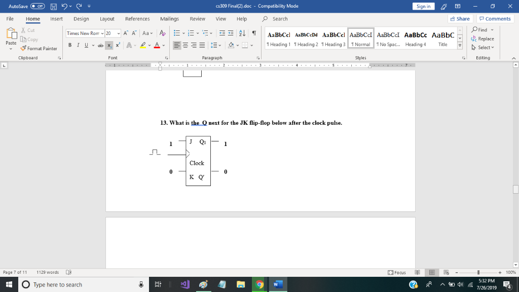 Solved cs309 Final(2).doc - Compatibility Mode Sign in | Chegg.com