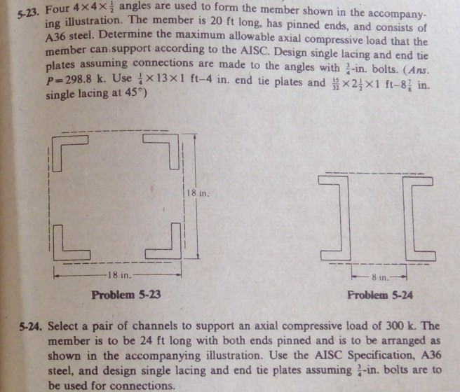 4x4x angles are used to form the member shown in the | Chegg.com