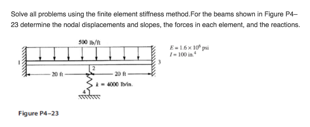 Solved Solve all problems using the finite element stiffness | Chegg.com
