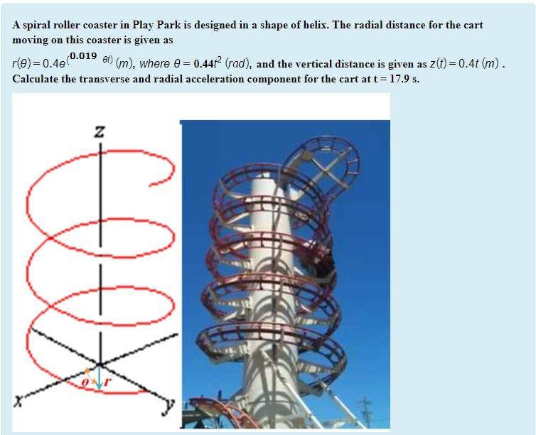 Solved A spiral roller coaster in Play Park is designed in a | Chegg.com