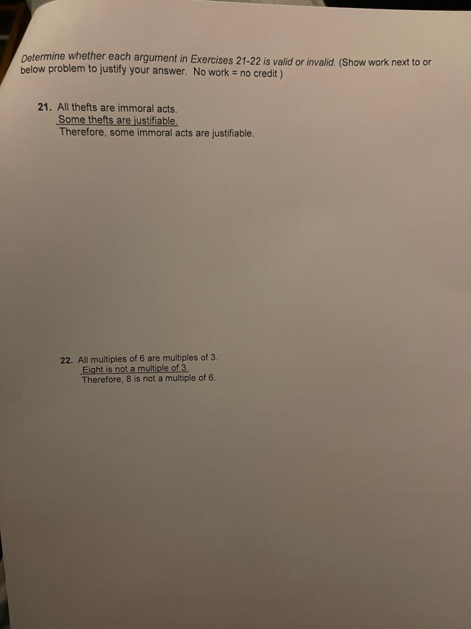 Solved Determine whether each argument in Exercises 21-22 is | Chegg.com