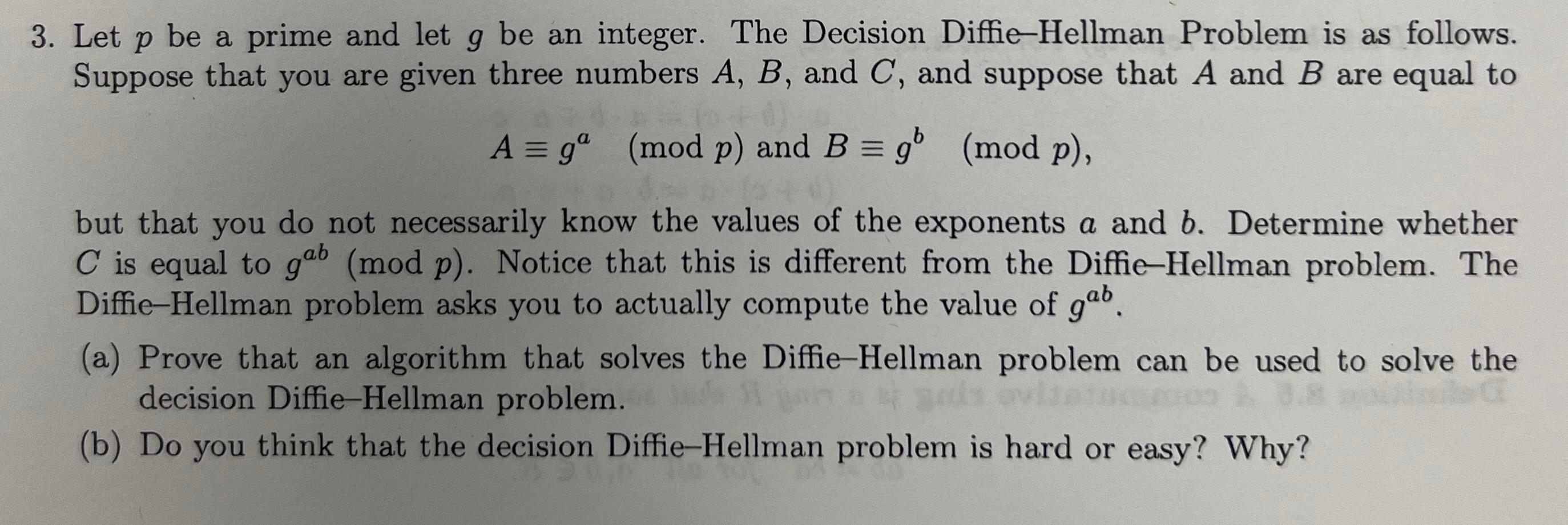 Solved 3. Let p be a prime and let g be an integer. The | Chegg.com