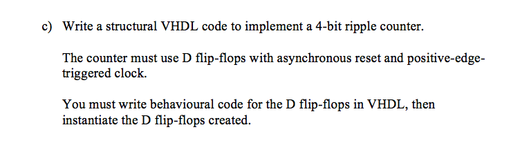 Solved C Write A Structural Vhdl Code To Implement A 4 Bit