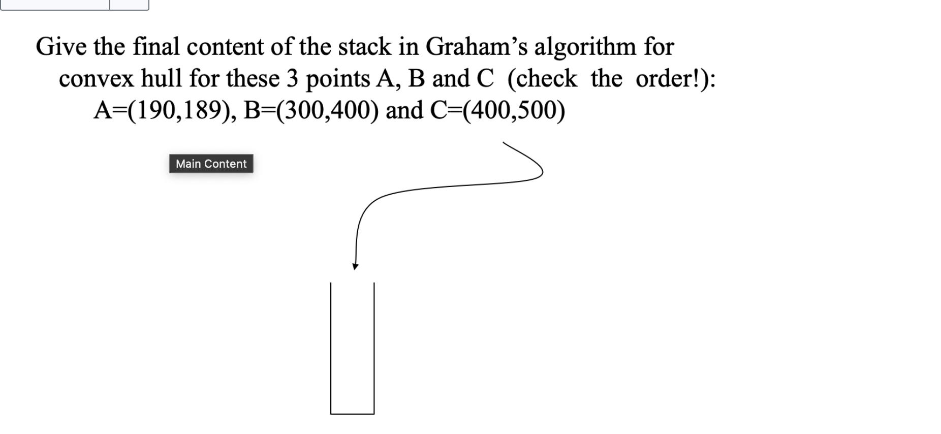 Solved Give the final content of the stack in Graham's | Chegg.com