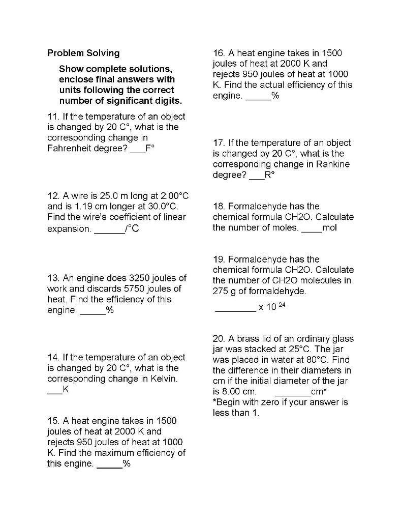 Solved Problem Solving Show complete solutions, enclose | Chegg.com