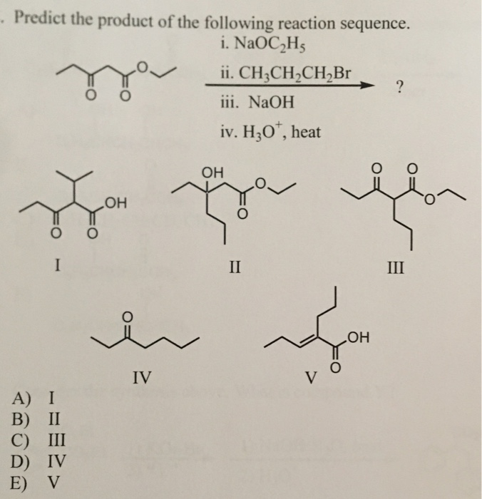 Solved Predict the product of the following reaction | Chegg.com