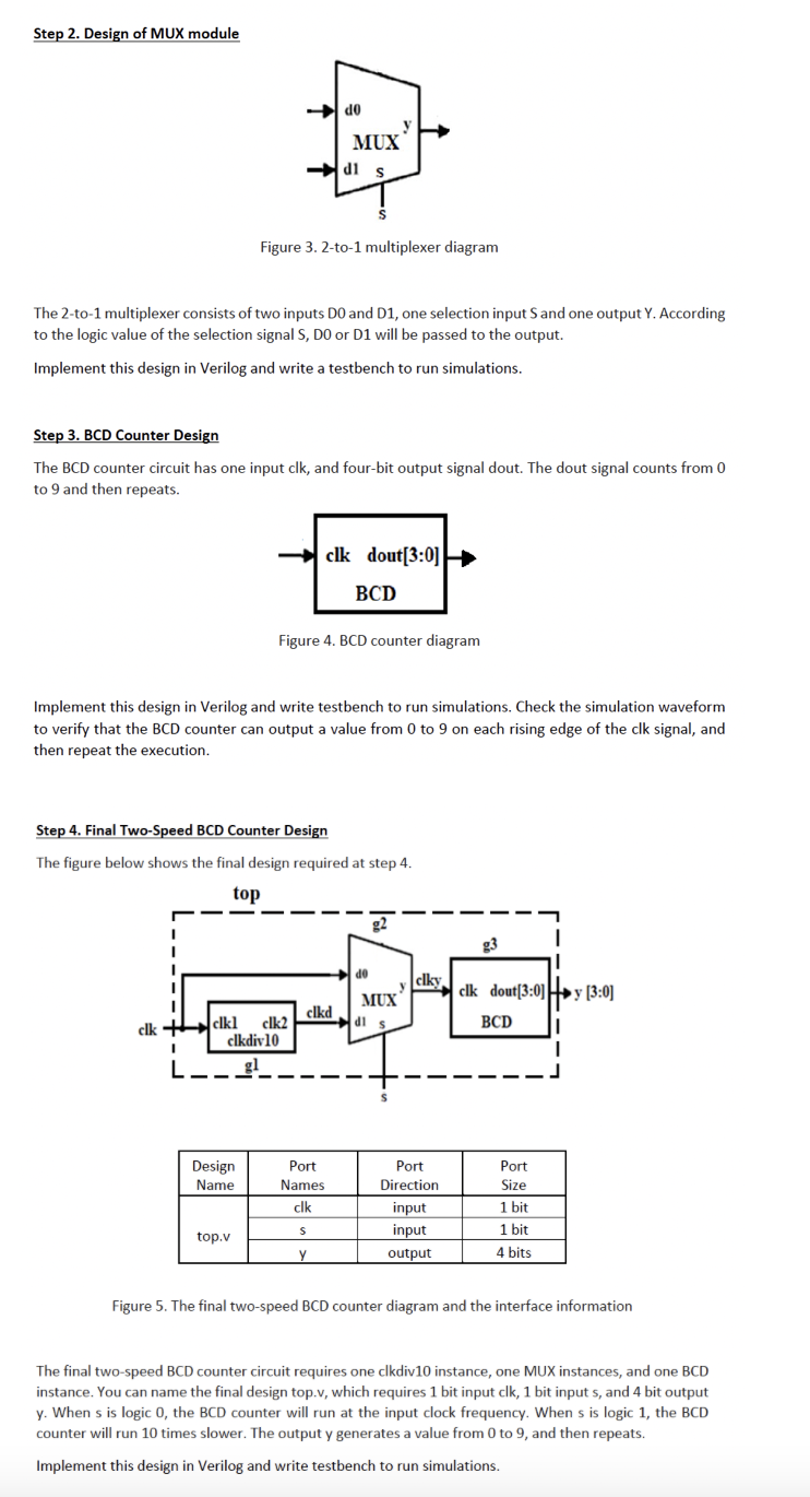 Solved Part 3 Two Speed Bcd Counter The Binary Coded