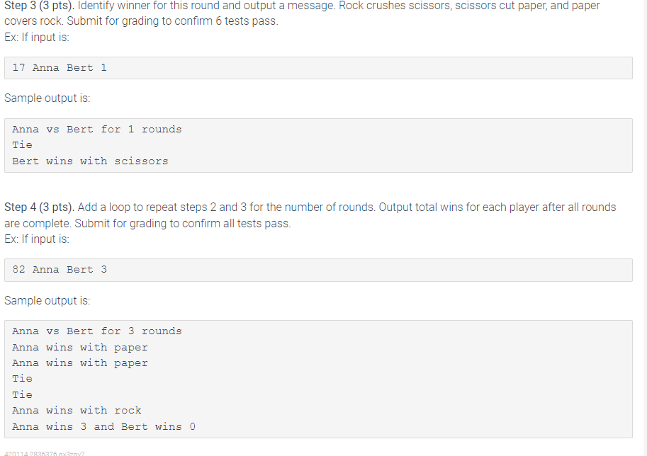Program Specifications Write a program to play an | Chegg.com