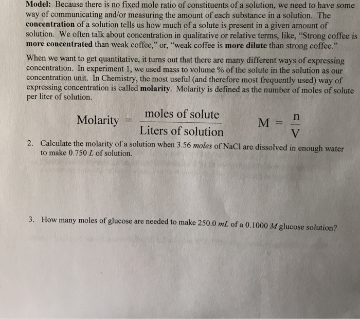 Solved Model: Because there is no fixed mole ratio of | Chegg.com